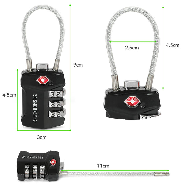 Multifunctioneel TSA Slot met kabel| Reis veilig